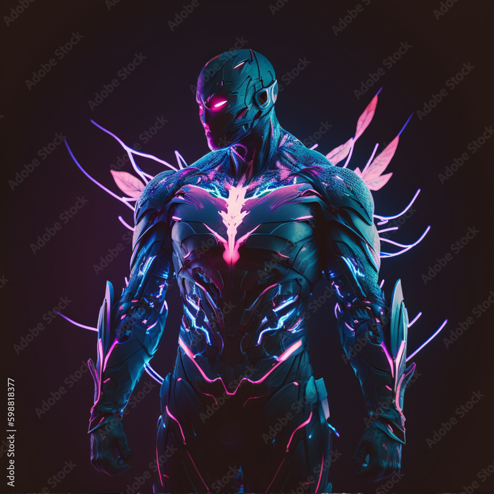 Space Alien spikes armor monster cyborg from the multiverse, metaverse ...