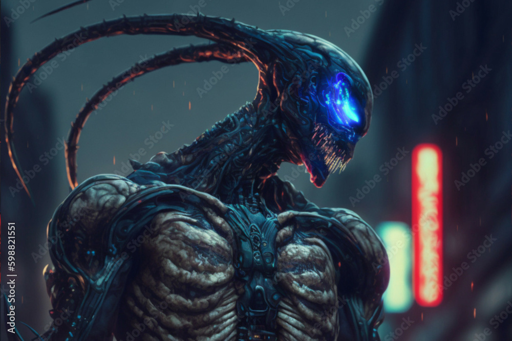 armored Alien monster cyborg multiverse, metaverse halloween fantasy ...