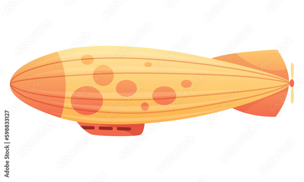 Vetor de Zeppelin passenger airship. Bright colored cigar shaped ...