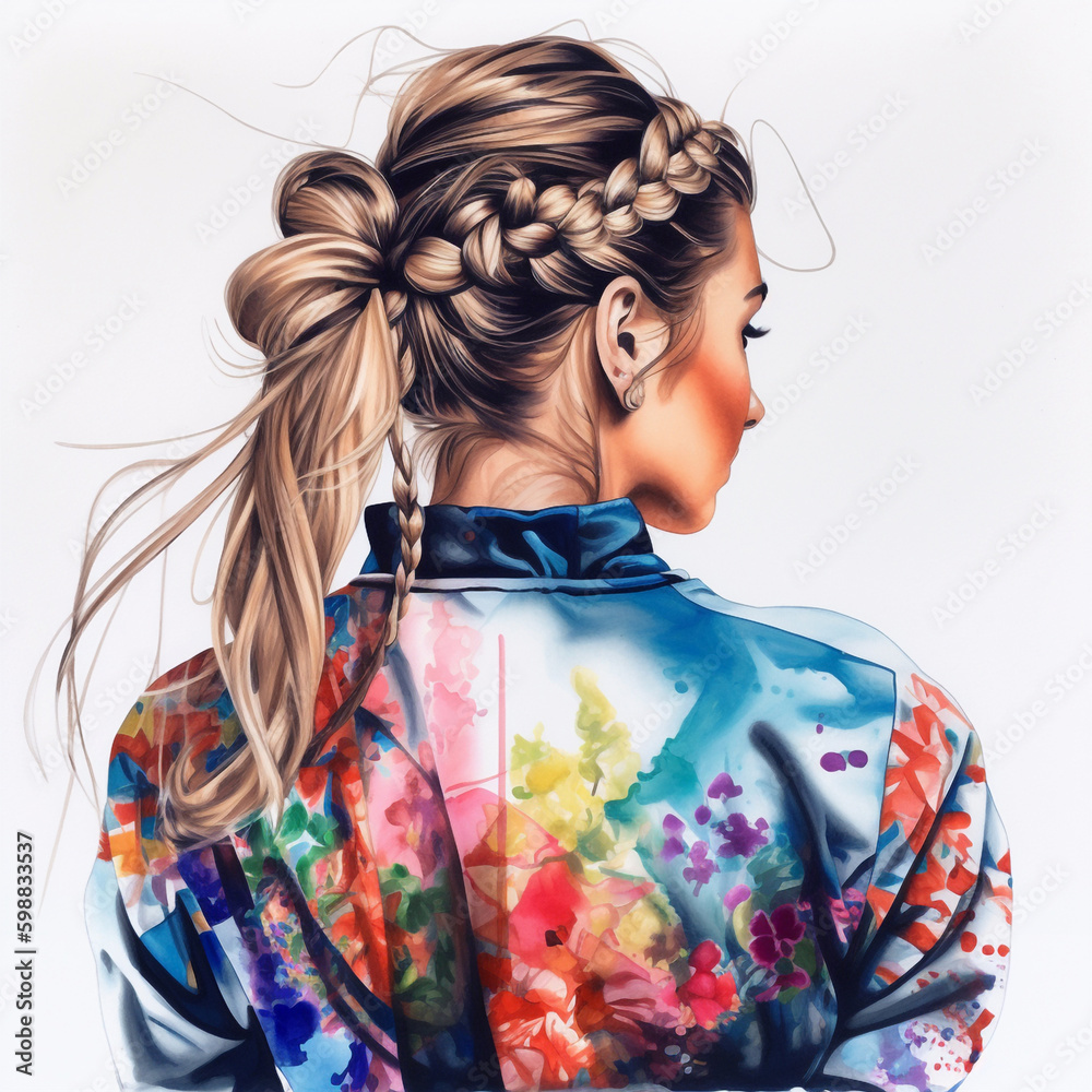 Engaging Vector Art of Instagram Model's Back View - Generative AI ...