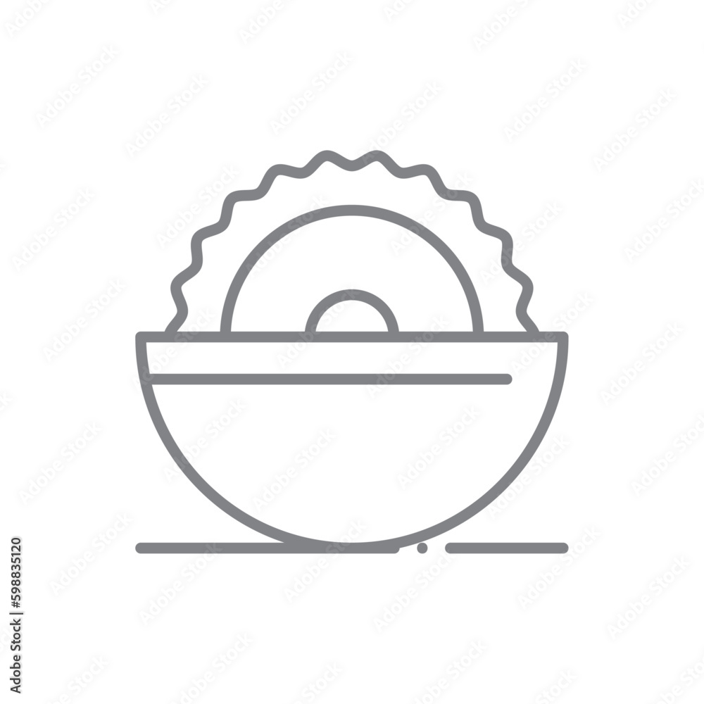 Disc Cutter Construction icon with black outline style. saw, cut ...