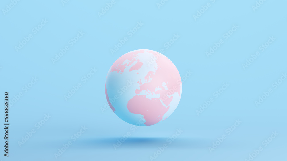 Pink Blue Globe Earth World Planet Map Geography European Africa ...