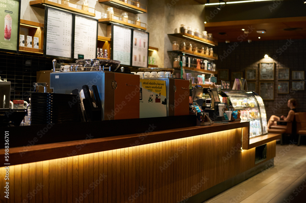 PATTAYA, THAILAND - CIRCA APRIL, 2023: service counter at Starbucks Coffee in Pattaya. Stock ...