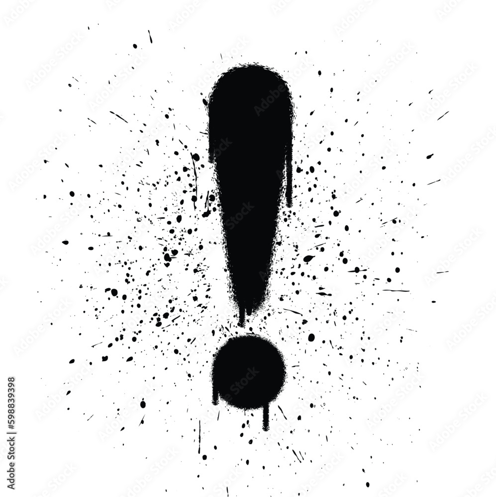 Vector graffiti spray paint exclamation mark symbol isolated vector ...