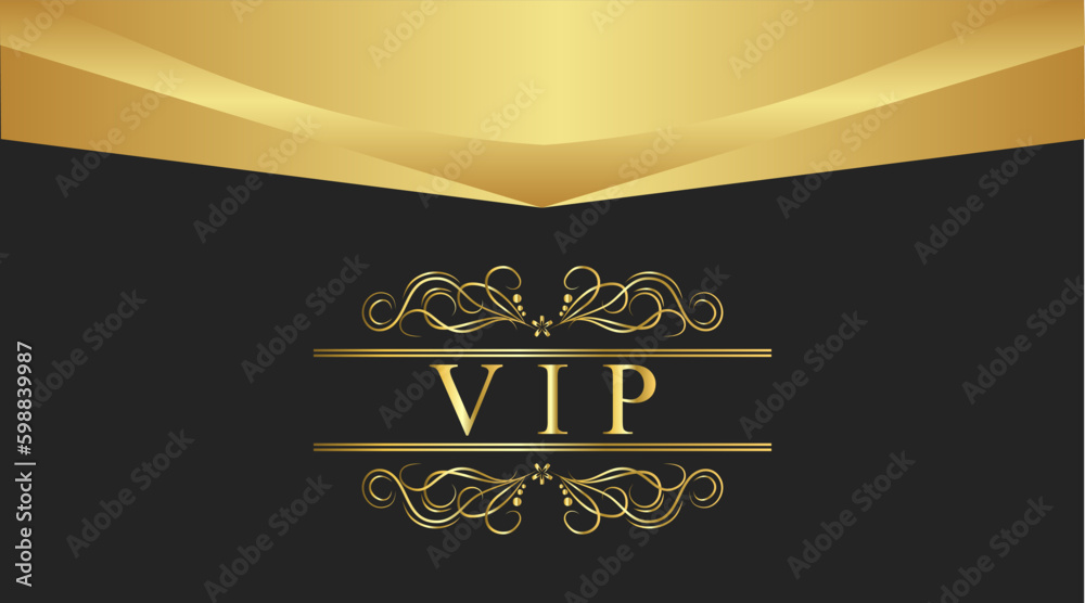 black and gold label with ribbon, luxury gold and black exclusive ...