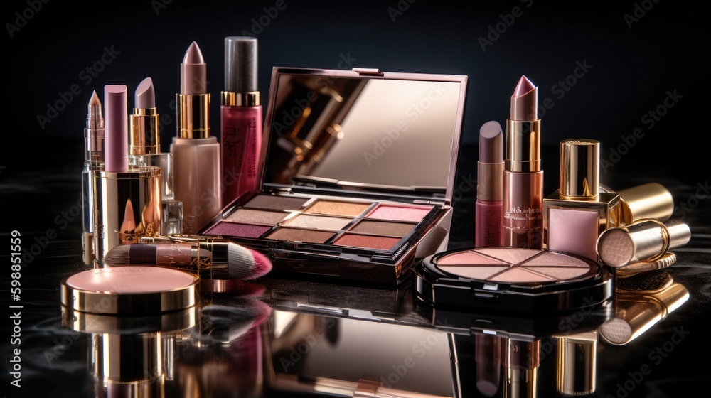 Stunning array of high-end cosmetics, including designer lipsticks ...