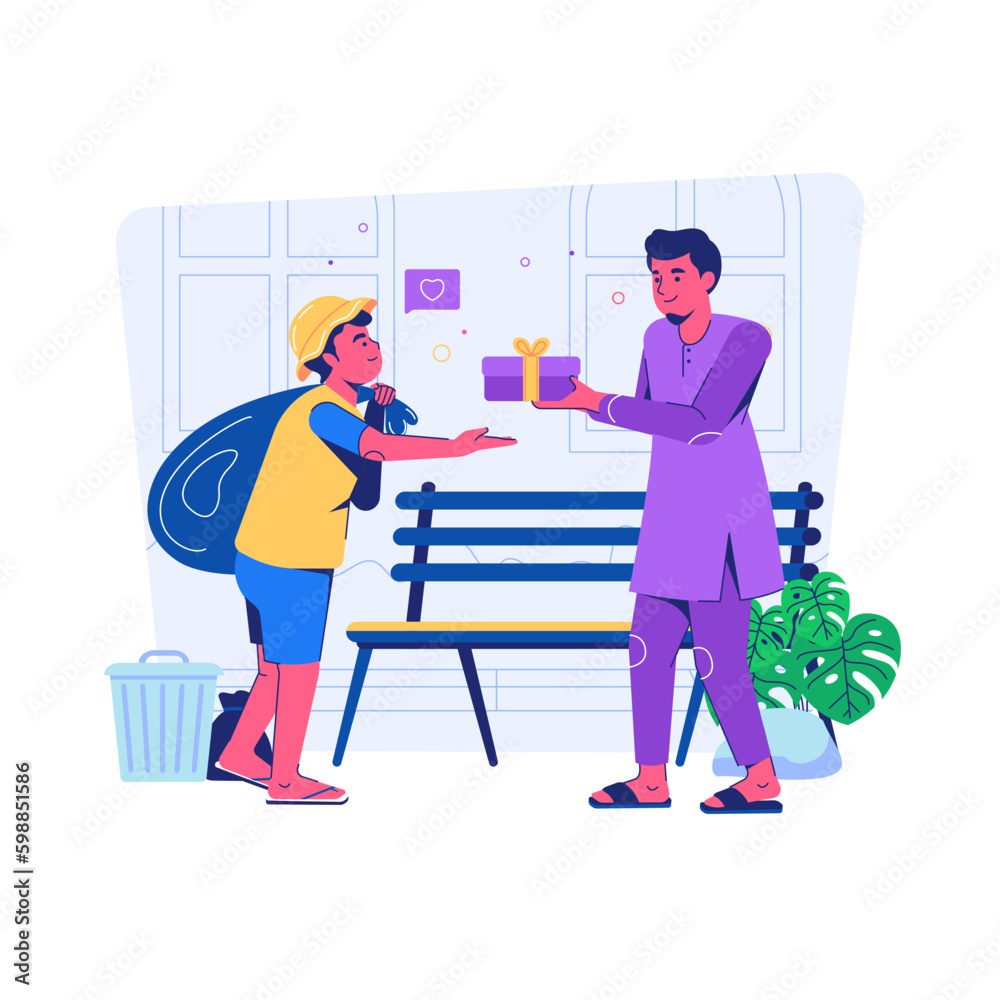 Islamy - Islamic Activities Illustration Praying Salah Dzikr Giving ...