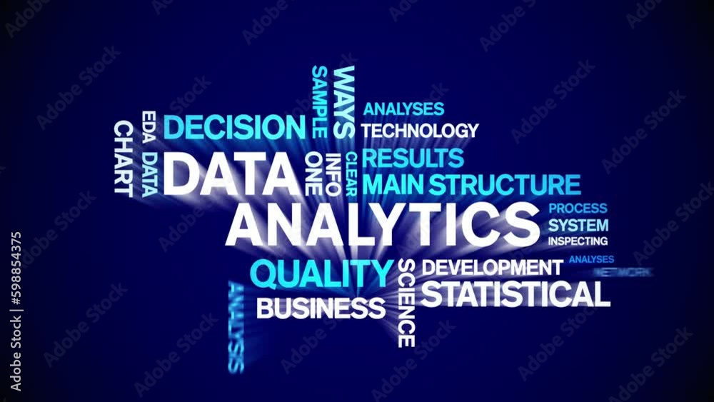 4k Data Analytics Animated Tag Word Cloud;Text Design big data ...