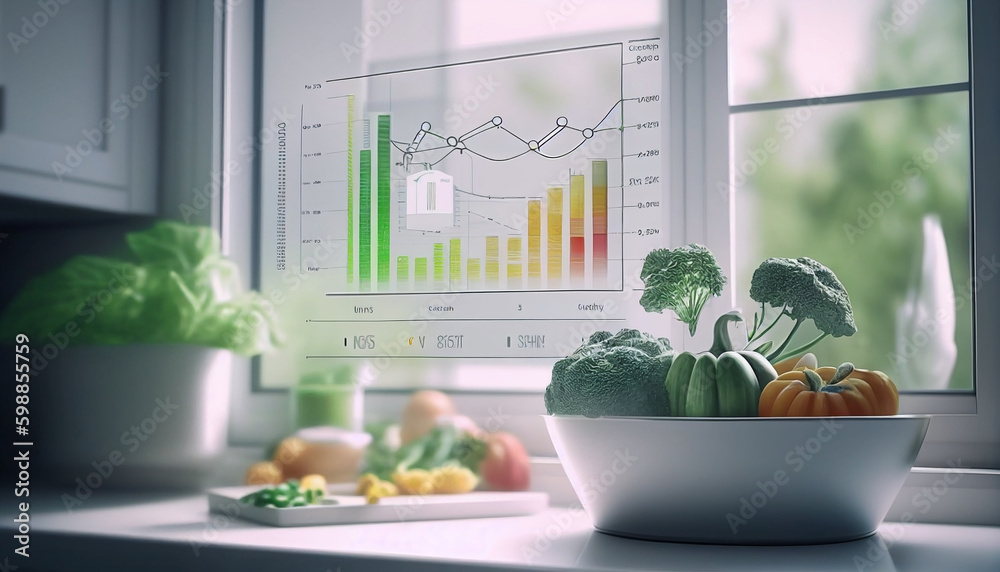 health flow diagrams data concept, fruits and vegetables data flow ...