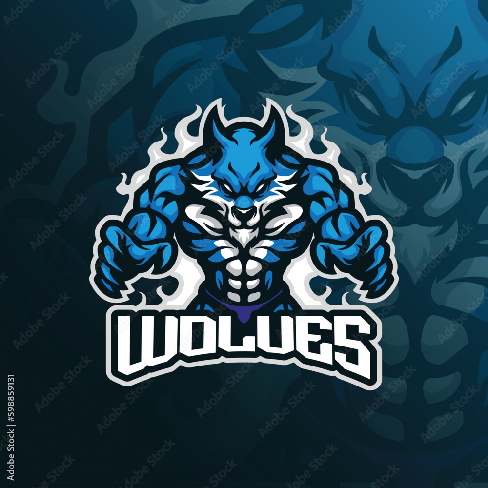 wolves mascot logo design vector with modern illustration concept style ...