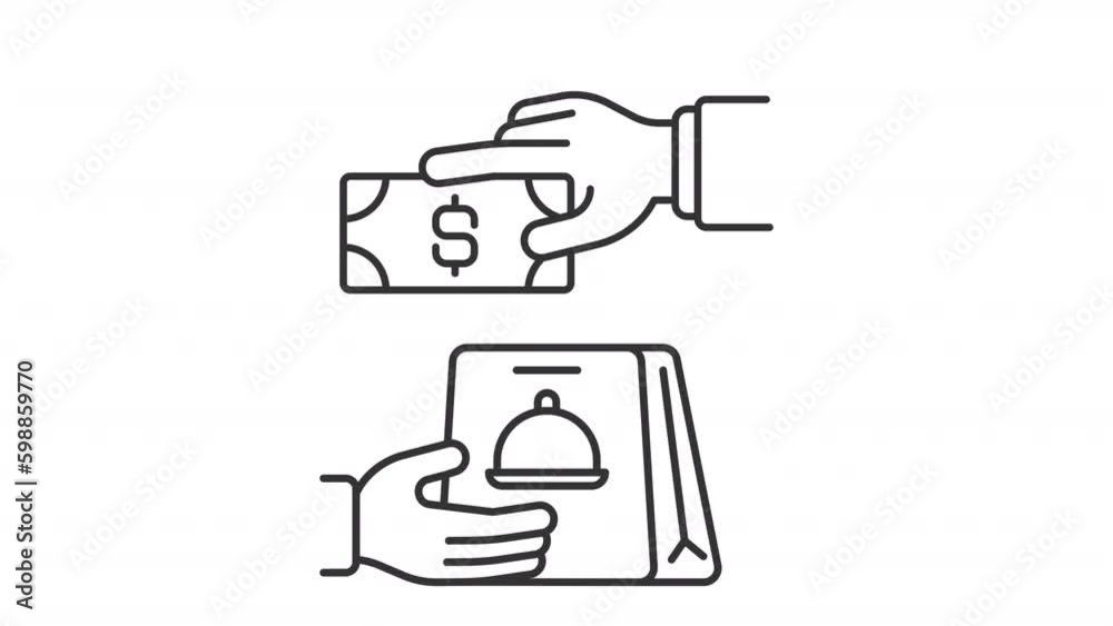 Cash on delivery icon animation. Animated line hand giving money for ...