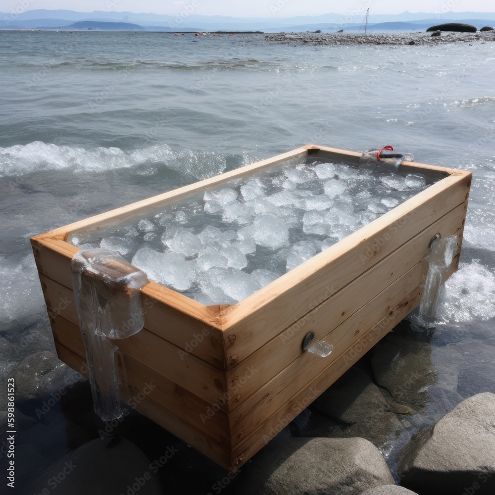 Ice Bath Cold Water Therapy Outdoor Ice Exposure Nature Bath Freezing ...