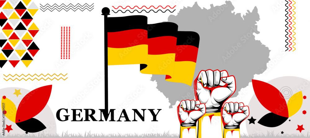 Germany national day or Independence Day banner design. German flag and ...