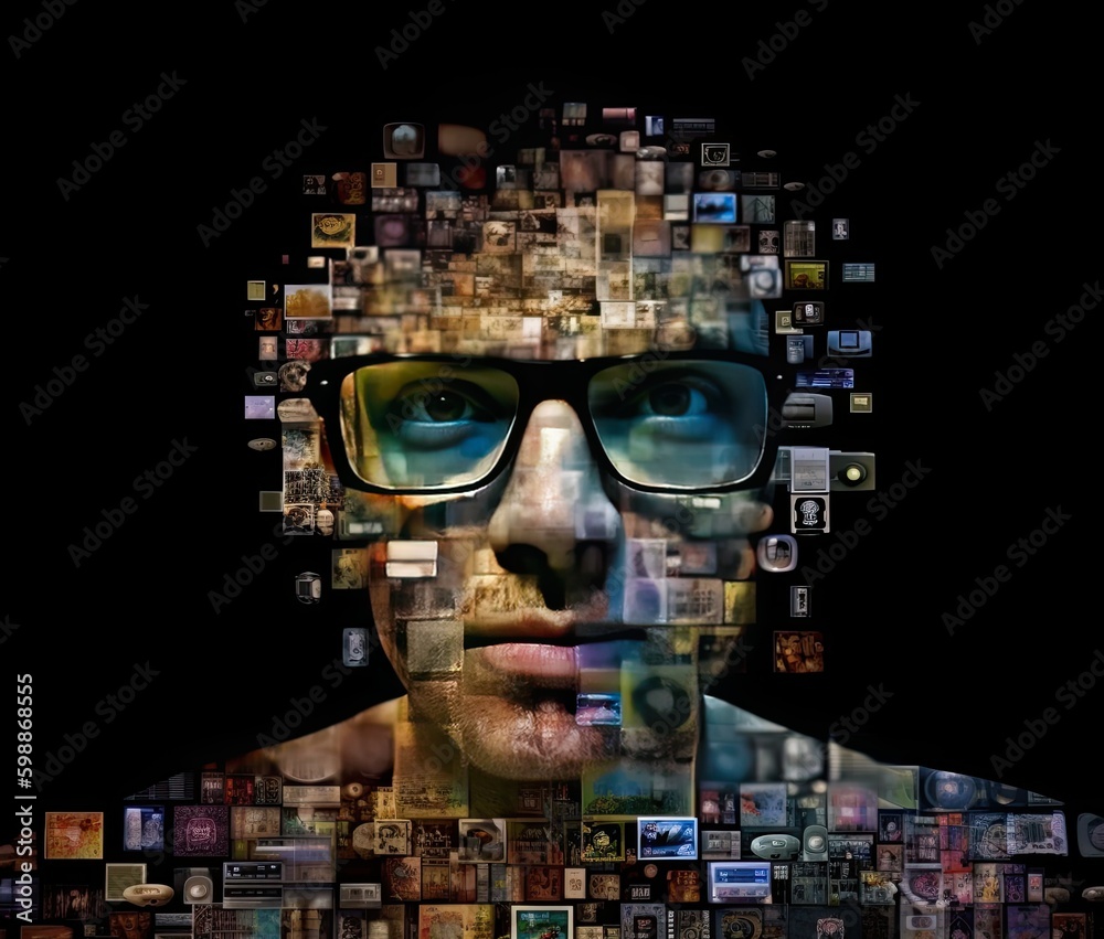 avatar video man, made up of different types of television technology ...