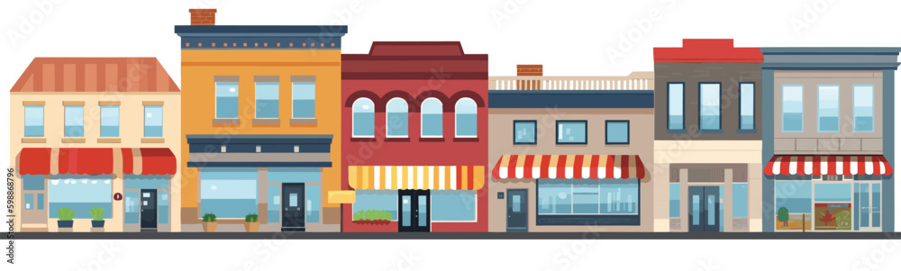 Street of shop buildings background vector illustration Stock Vector ...