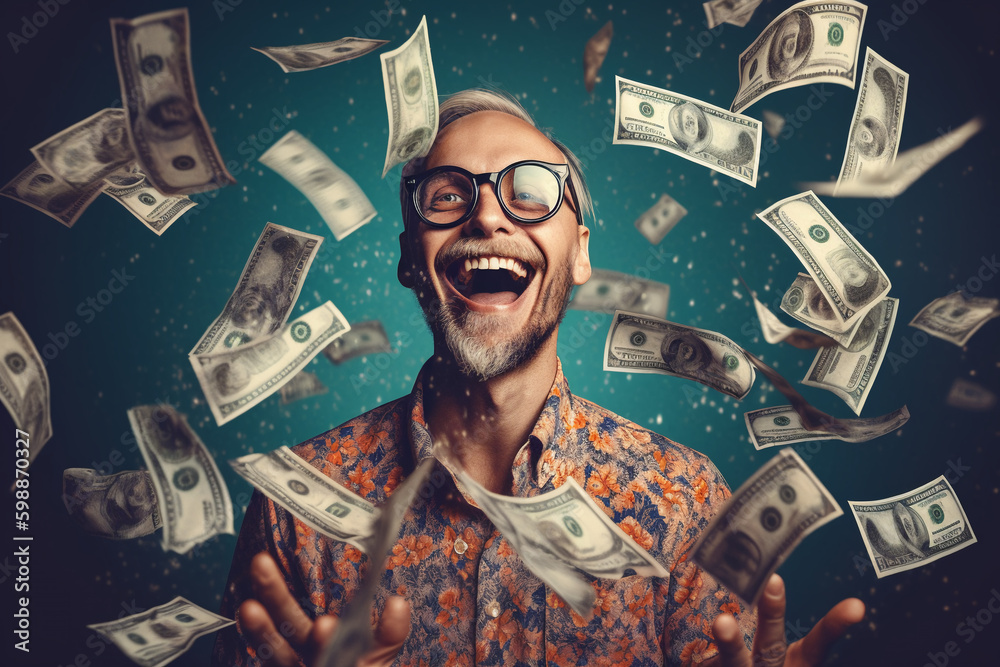 Man with money. Generative ai Stock Illustration | Adobe Stock