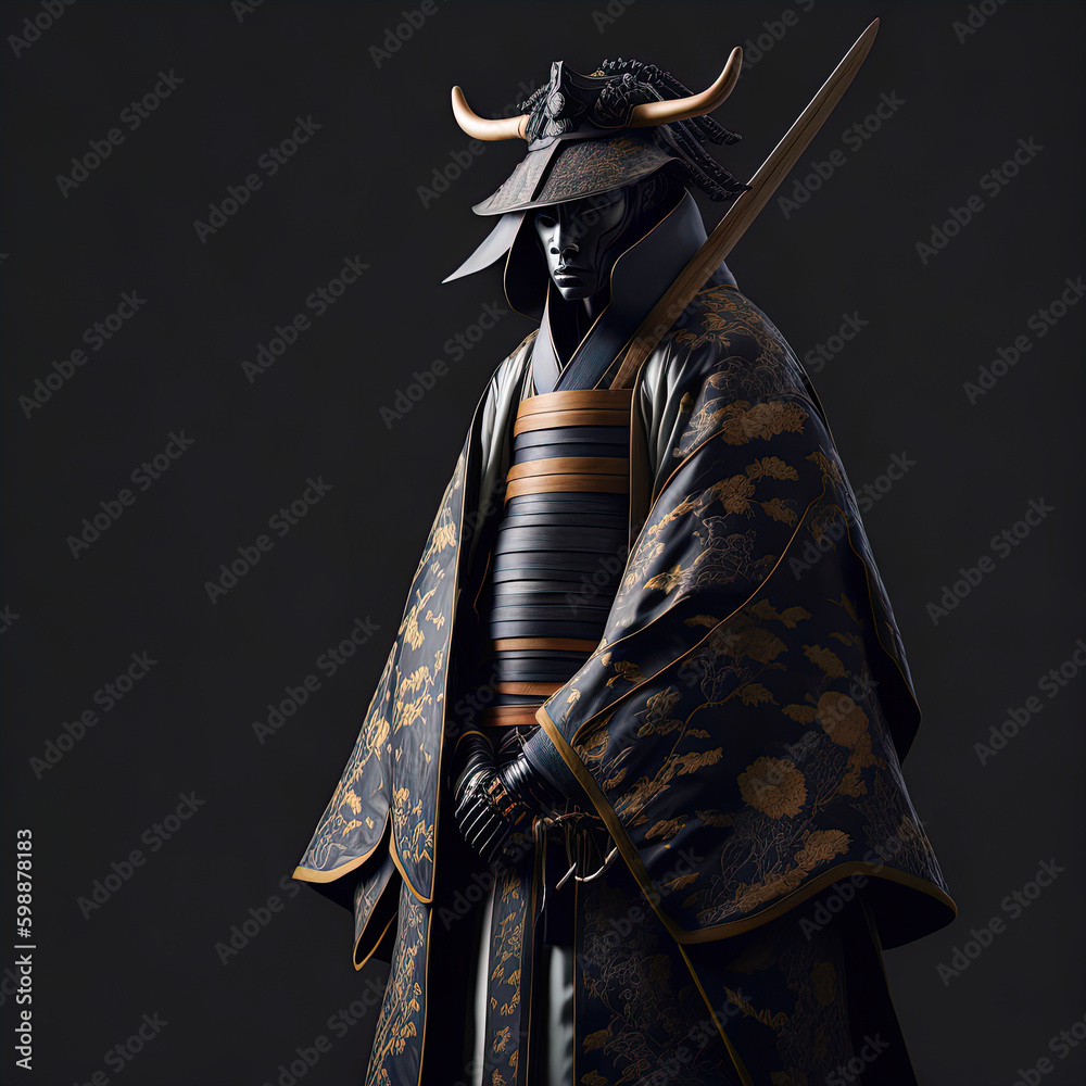 Japanese samurai outfit traditional clothing Stock Illustration | Adobe ...