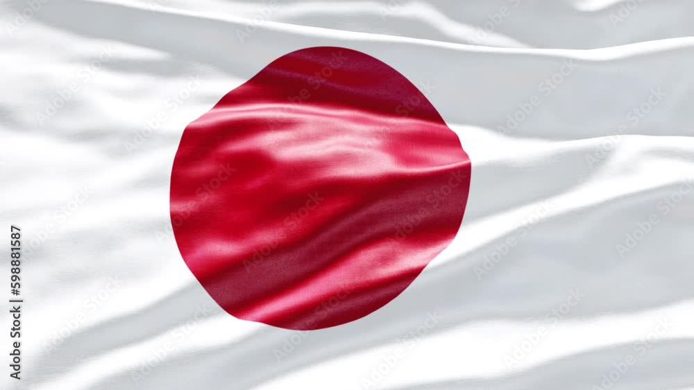 Vidéo Stock Japan Flag video 4k 3D. Waving Japanese flag, beautiful ...