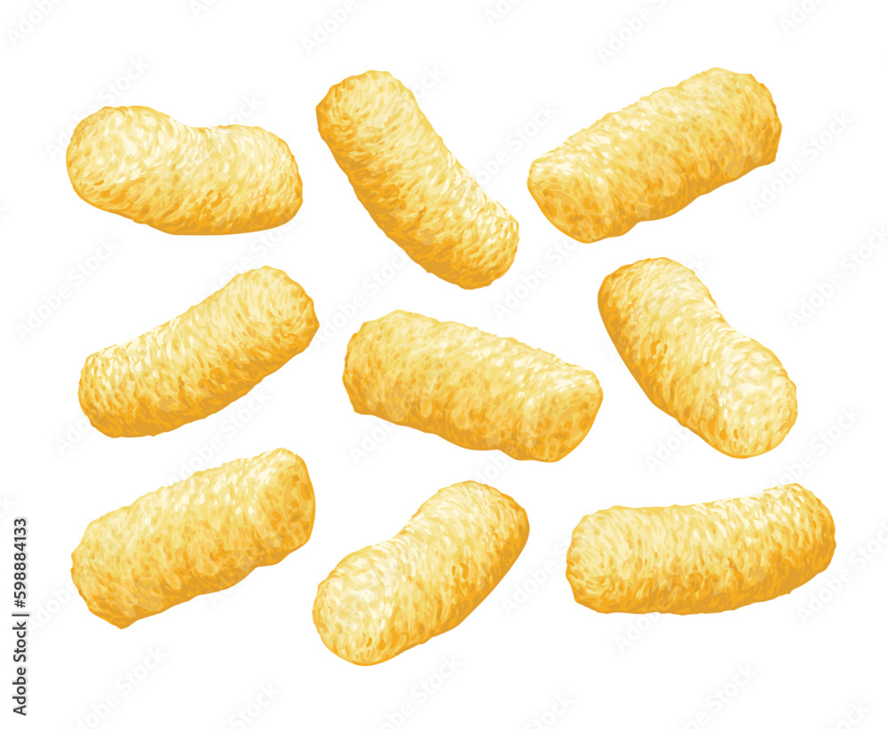 Sweet corn sticks isolated on white background, realistic vector ...