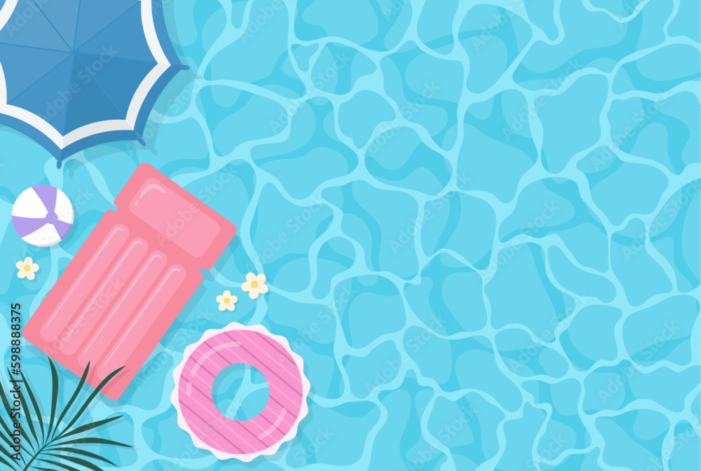 Top view of summer pool background illustration Stock Vector | Adobe Stock