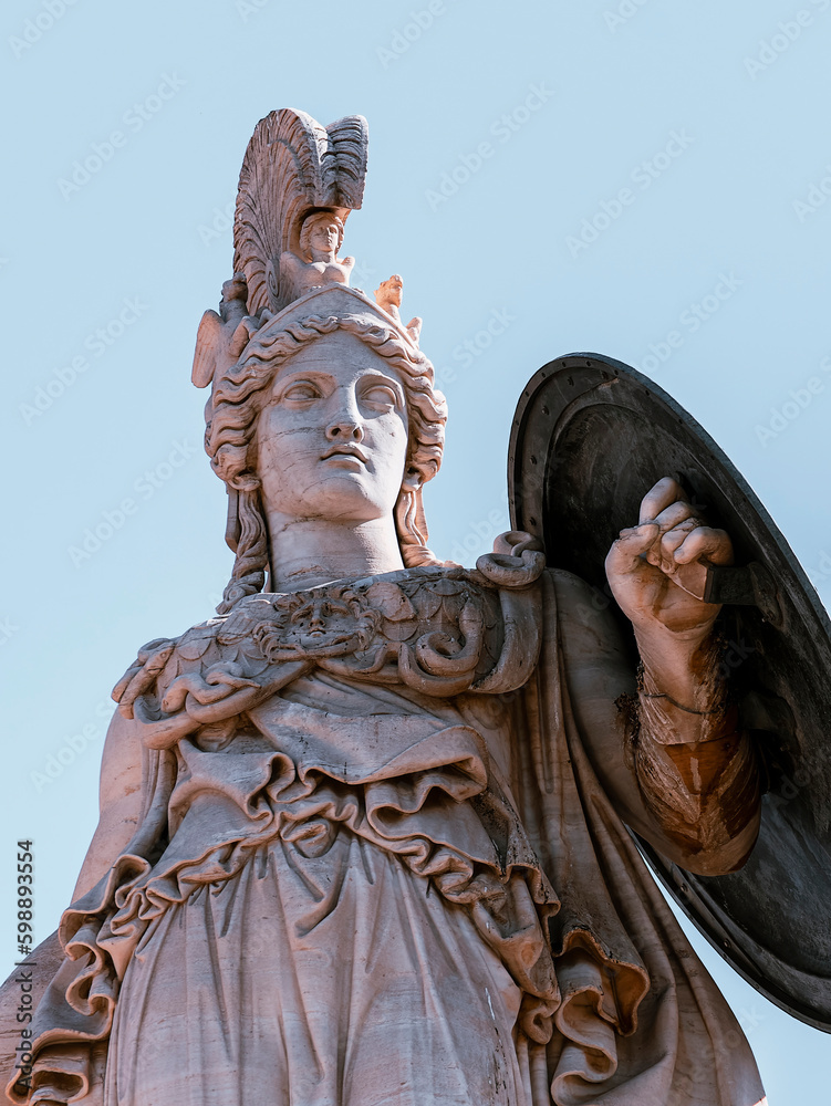 Statue of Athena, the ancient Greek goddess of wisdom and knowledge ...