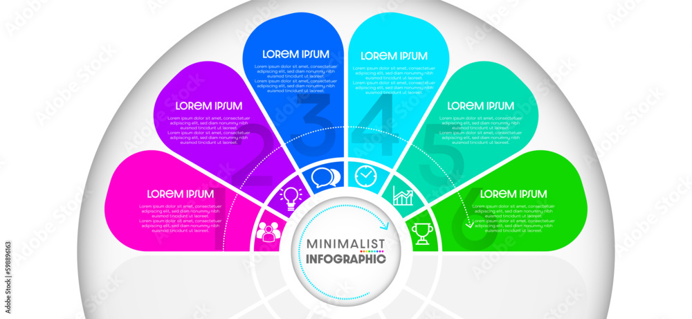 Business concept with infographic design 6 options. Stock Vector ...