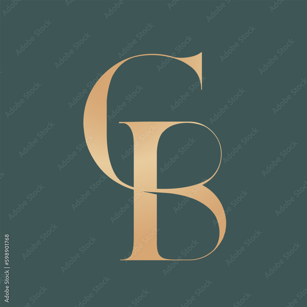 CB monogram logo signature icon. Elegant intertwined alphabet initials ...