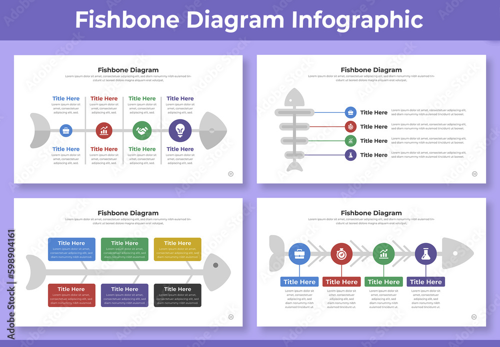 Fishbone Diagram Infographic Presentation Stock Template | Adobe Stock