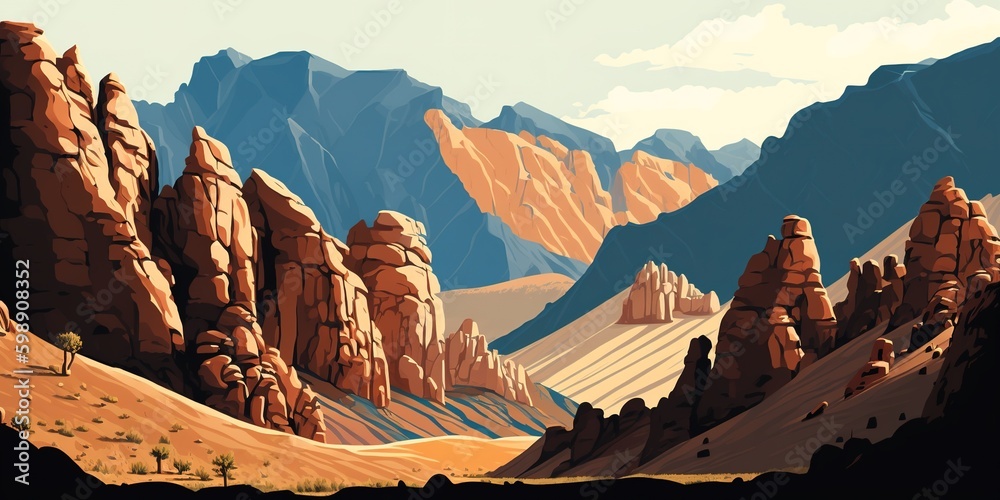 Arid mountain ranges sand in the canyon rocky ridge valley nevada ...