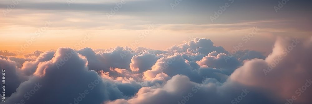 Above the Clouds: A Captivating Panoramic Sunrise Sky with Clouds in ...