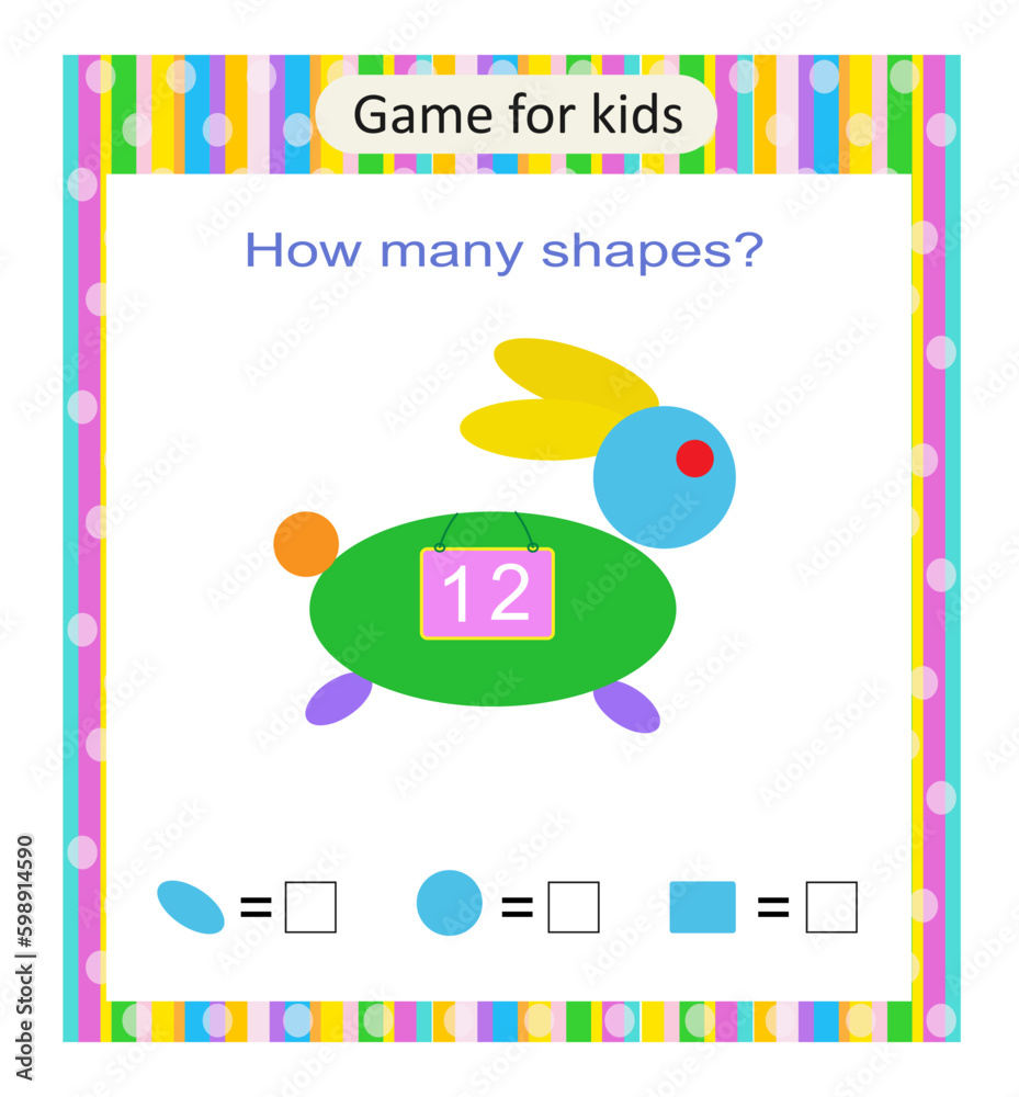 Math activity for kids. How many shapes are there? Developing numeracy ...