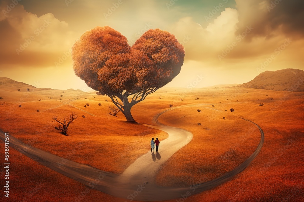 A desert route is being traversed by two persons as they go in opposite ...