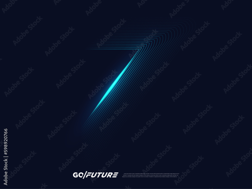 Creative technology digital number typography seven, seventh, 7th, 7 ...