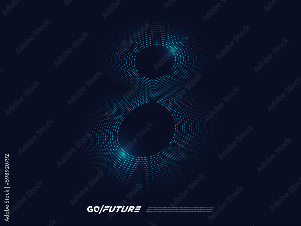 Creative technology digital number typography eight, eighth, 8th, 8 ...