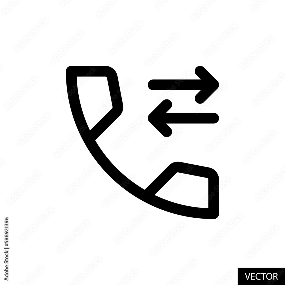 Call logs, call history vector icon in line style design for website ...