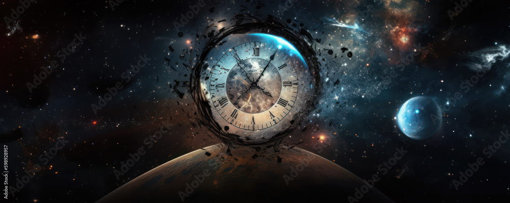 Time and space. Concept of time in the universe. Law of physics ...