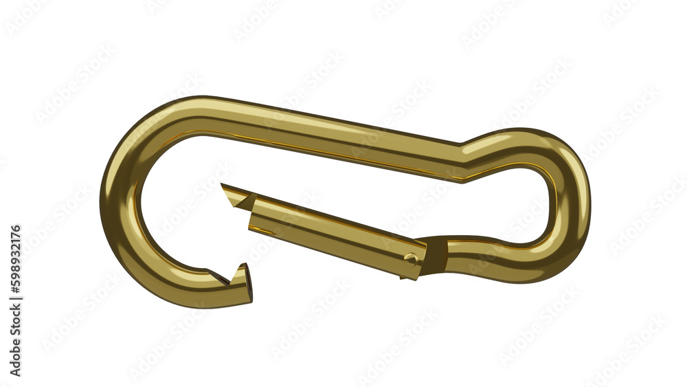 Opened golden carabin isolated on transparent background. Minimal ...