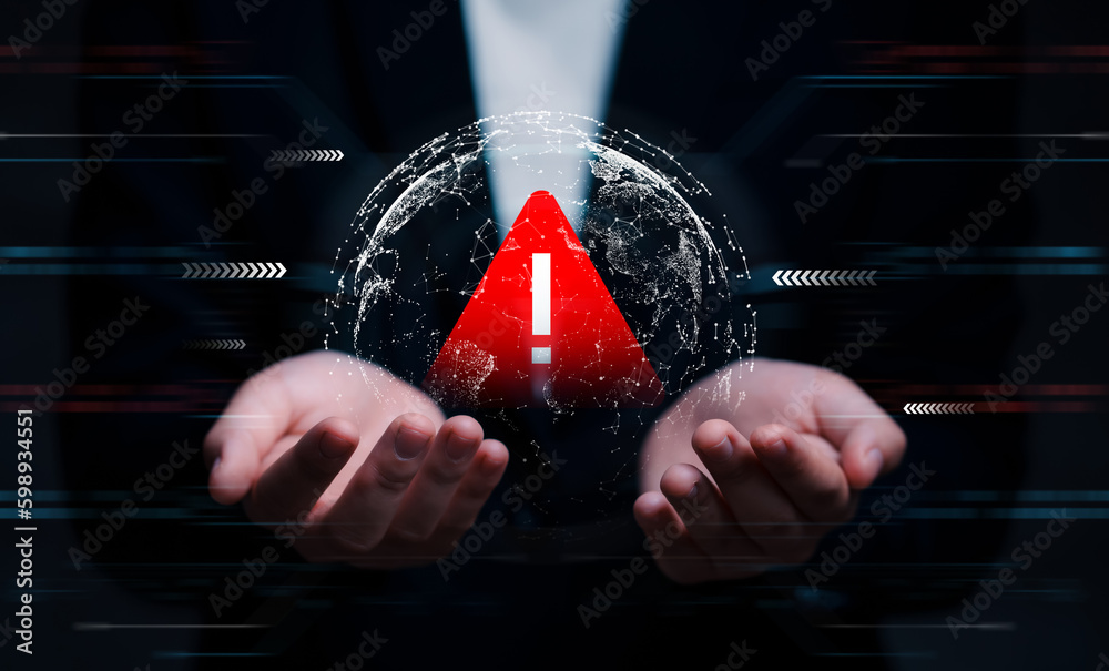 Businessman protect digital data asset and online transaction from ...