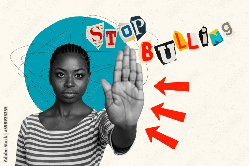 Foto de Collage 3d image of pinup pop retro sketch of afro american ...