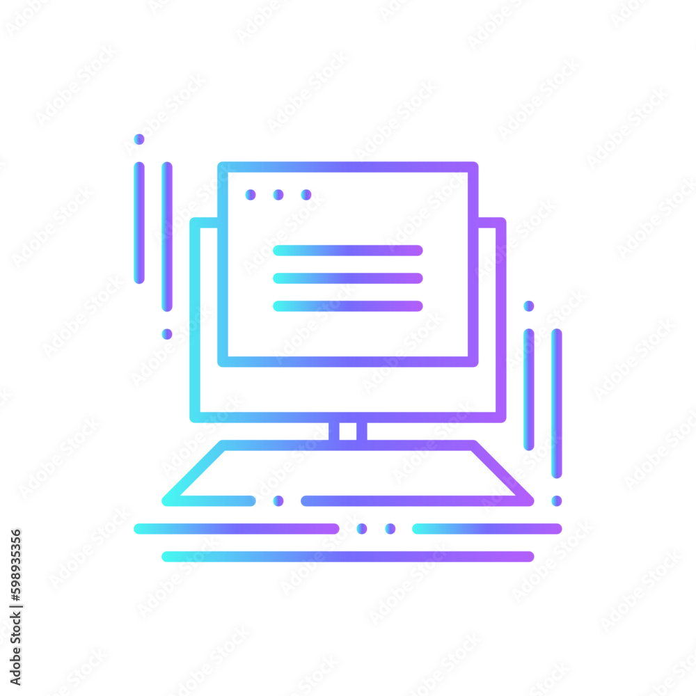 Computer Education icon with blue duotone style. internet, pc, screen ...