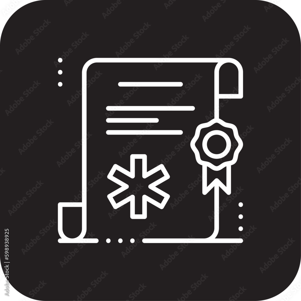 Doctor License Digital Healthcare icon with black filled line style ...