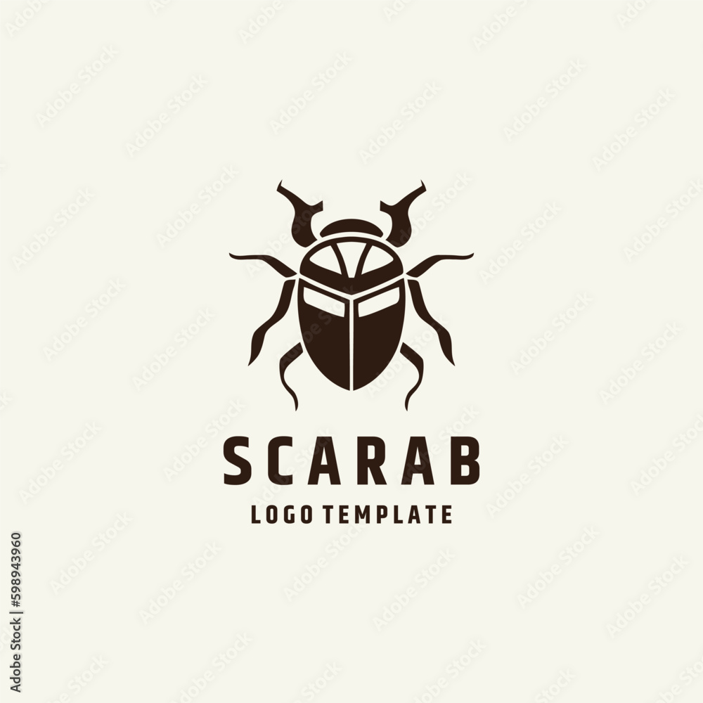 Scarab beetle logo design vector illustration Stock Vector | Adobe Stock
