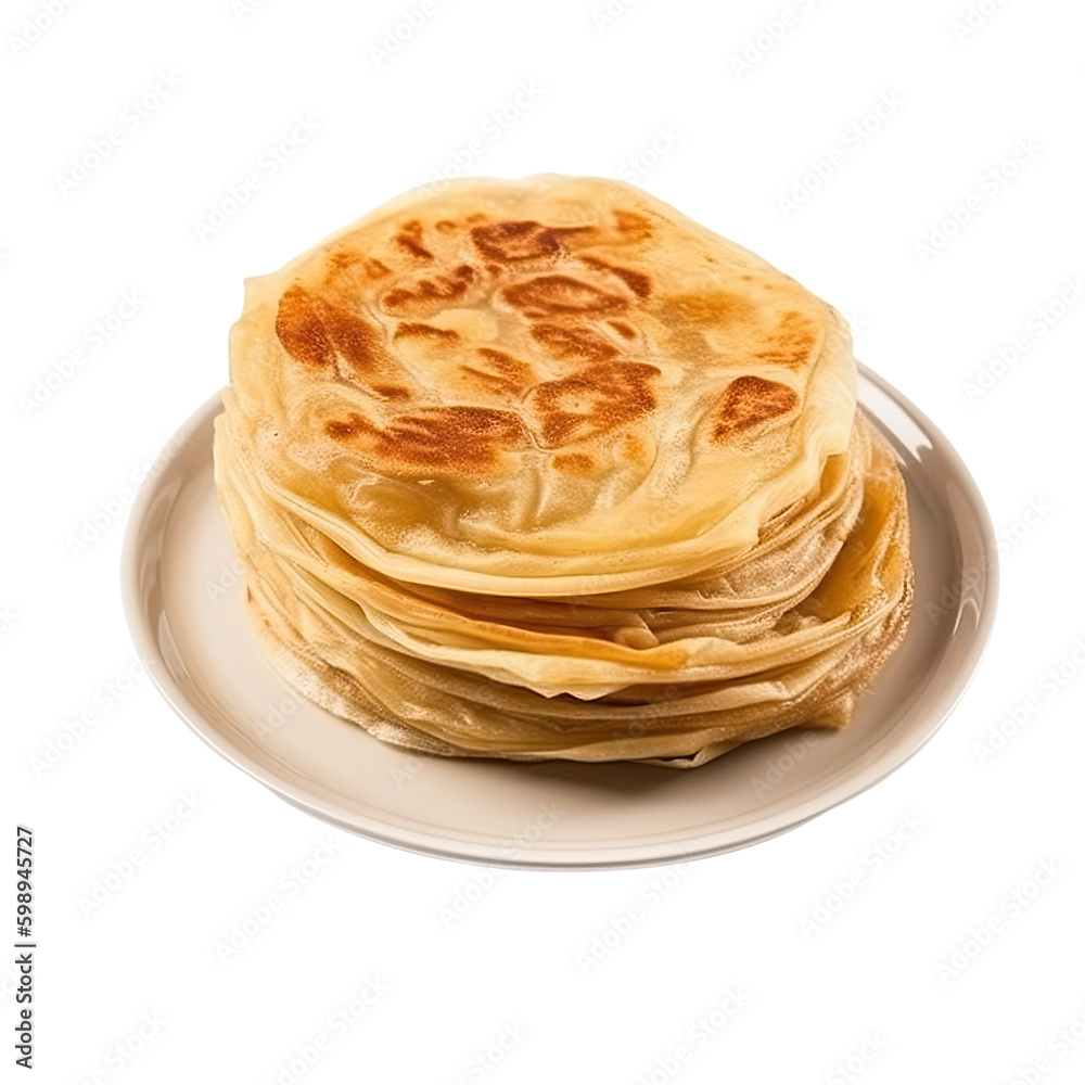 roti canai isolated on a transparent background, generative ai Stock ...