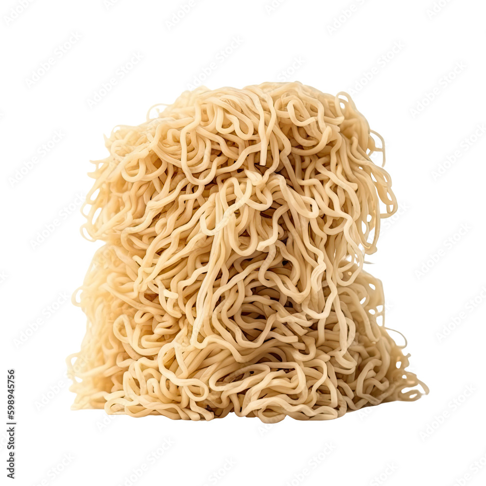 ramen noodle pile isolated on a transparent background, generative ai ...