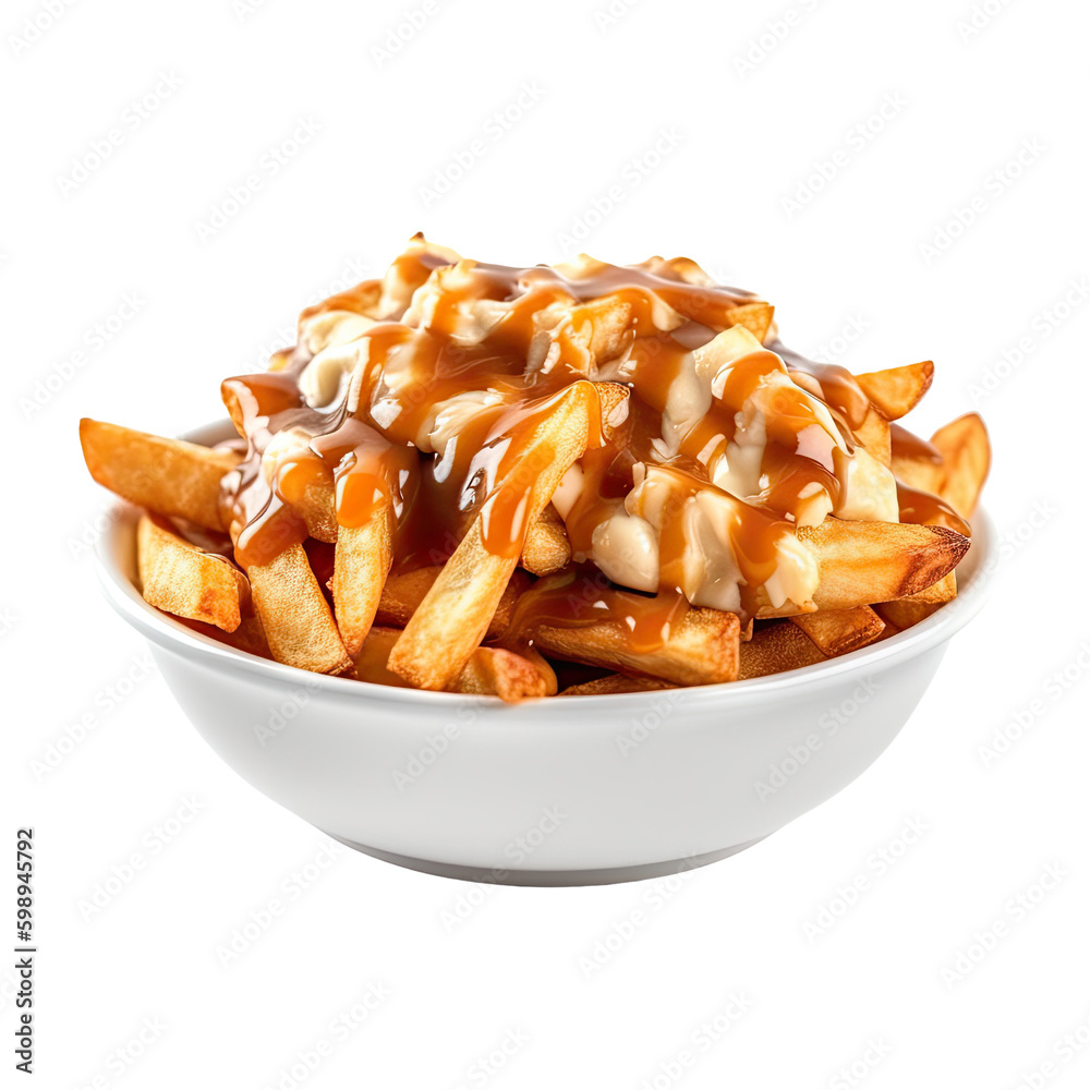 poutine bowl isolated on a transparent background, generative ai Stock ...