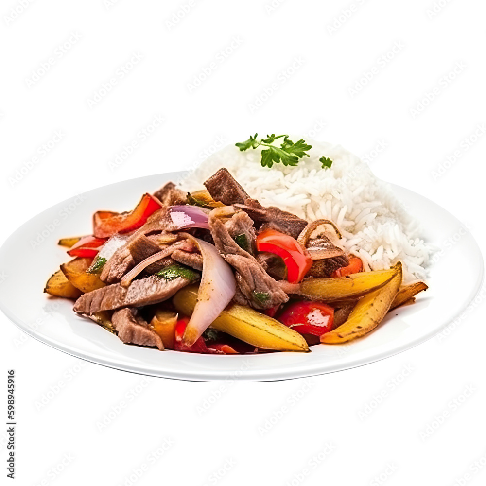 lomo saltado isolated on a transparent background, generative ai Stock ...