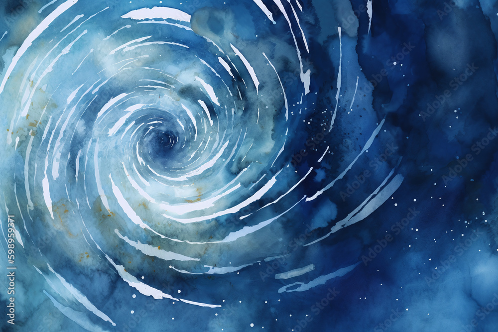 Fond d'écran d'une peinture aquarelle d'un tourbillon bleu » IA ...