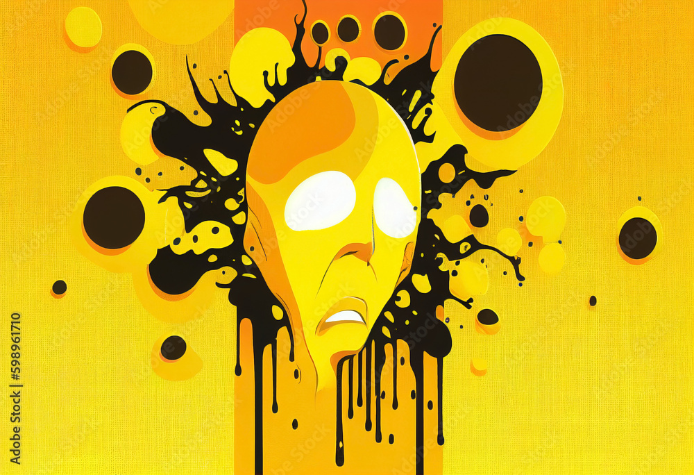 Human figure in a surreal and abstract vision of itself. Concept of ...