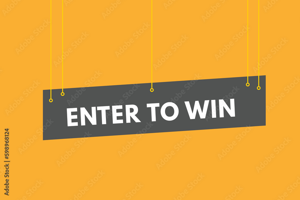 Enter to win text Button. Enter to win Sign Icon Label Sticker Web ...