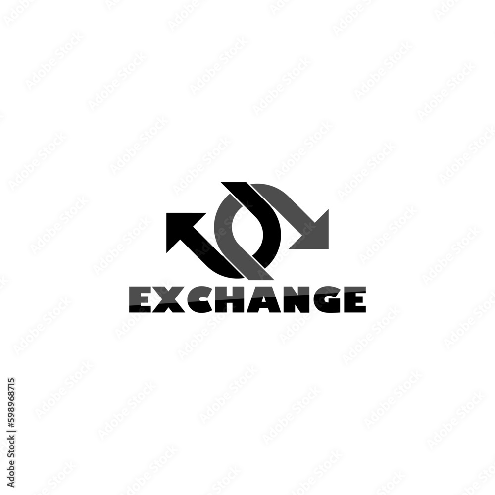 Exchange word icon. Double reverse arrow, replace icon isolated on white background Stock Vector ...